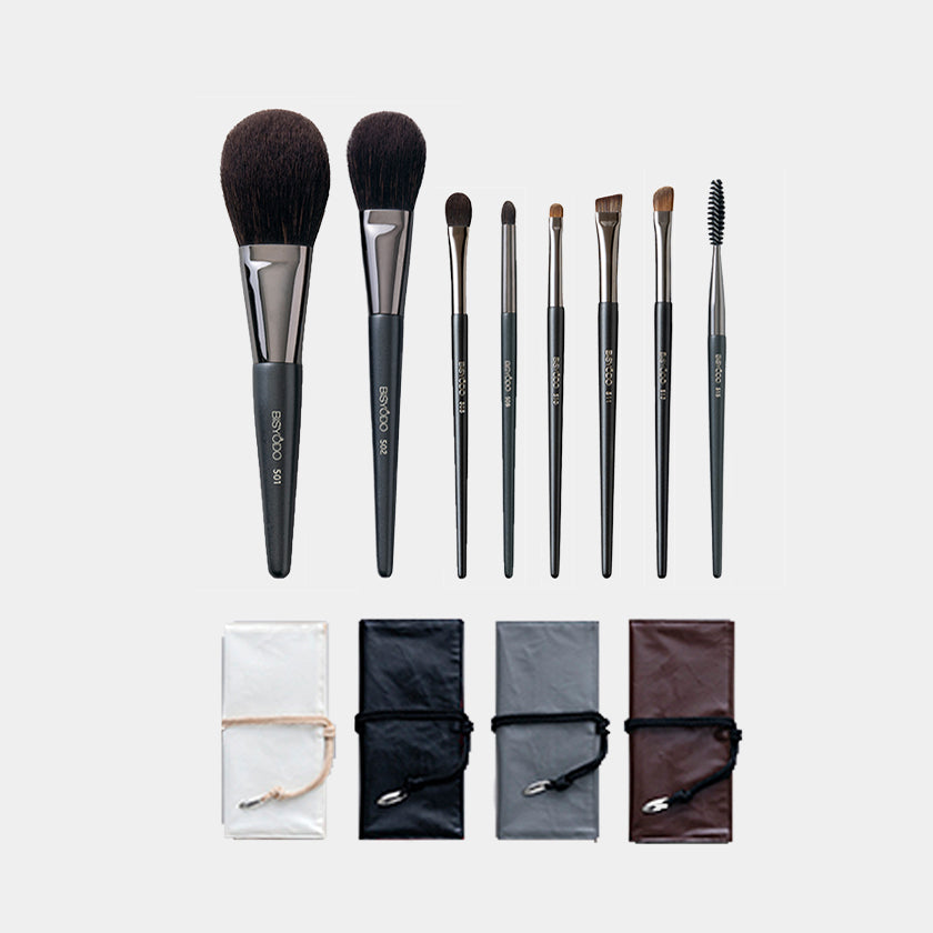 [MAKEUP BRUSH 8-PIECE SET] SHIORI SET WITH POUCH | MAKEUP BRUSH CRAFT ...