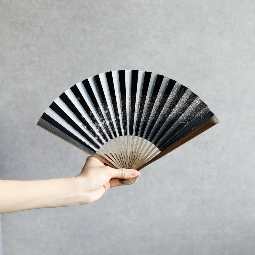 [Hand Fan] HAKUZU Milky Way Black 7SUN(8.3inch) | Kyoto Folding Fans ...