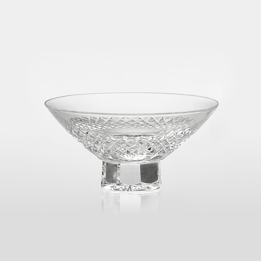 [SAKE CUP] FLAT SAKE CUP FISH SCALES | EDO KIRIKO | KAGAMI CRYSTAL ｜ARTISAN