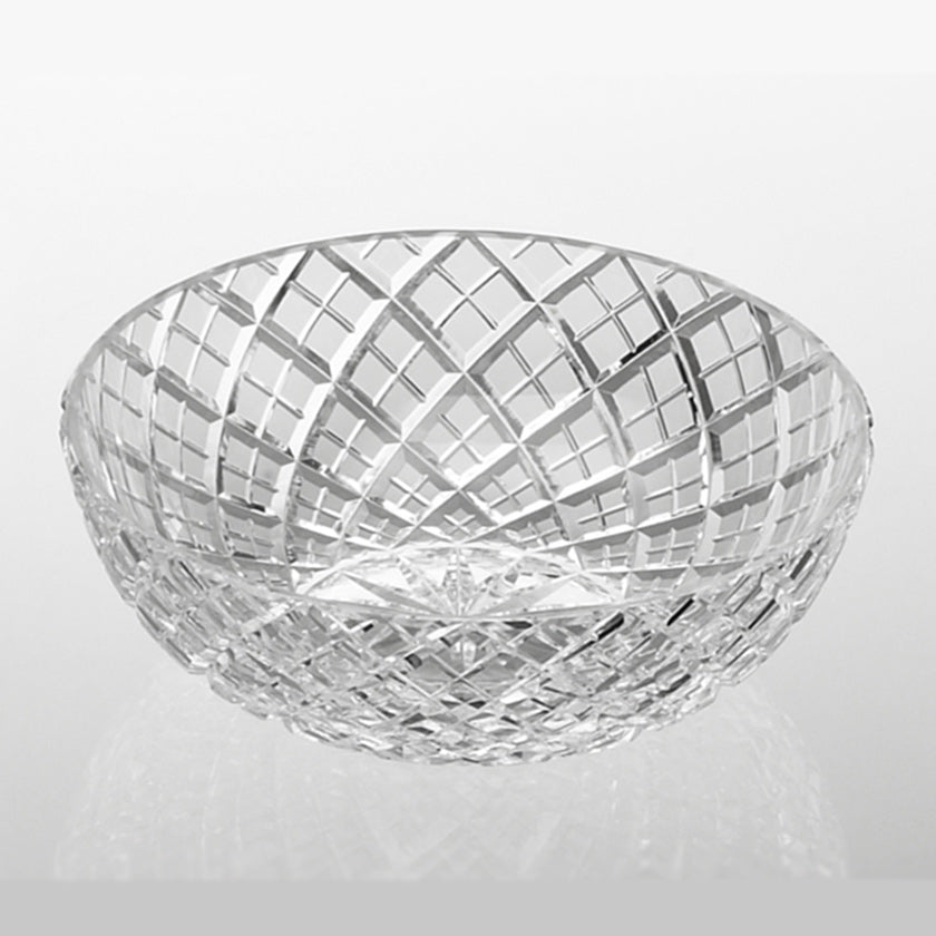 [BOWL] LAYERED BAMBOO FENCE (CLEAR) | EDO KIRIKO | KAGAMI CRYSTAL ｜ARTISAN