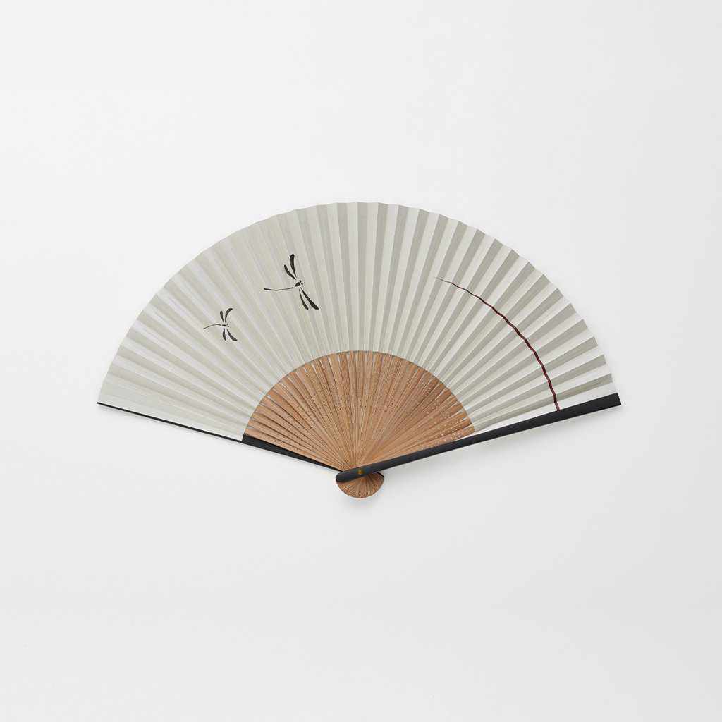 MEN'S PAPER FAN PARENT AND CHILD DRAGONFLY LIGHT GRAY [HAND FAN] ｜ARTISAN