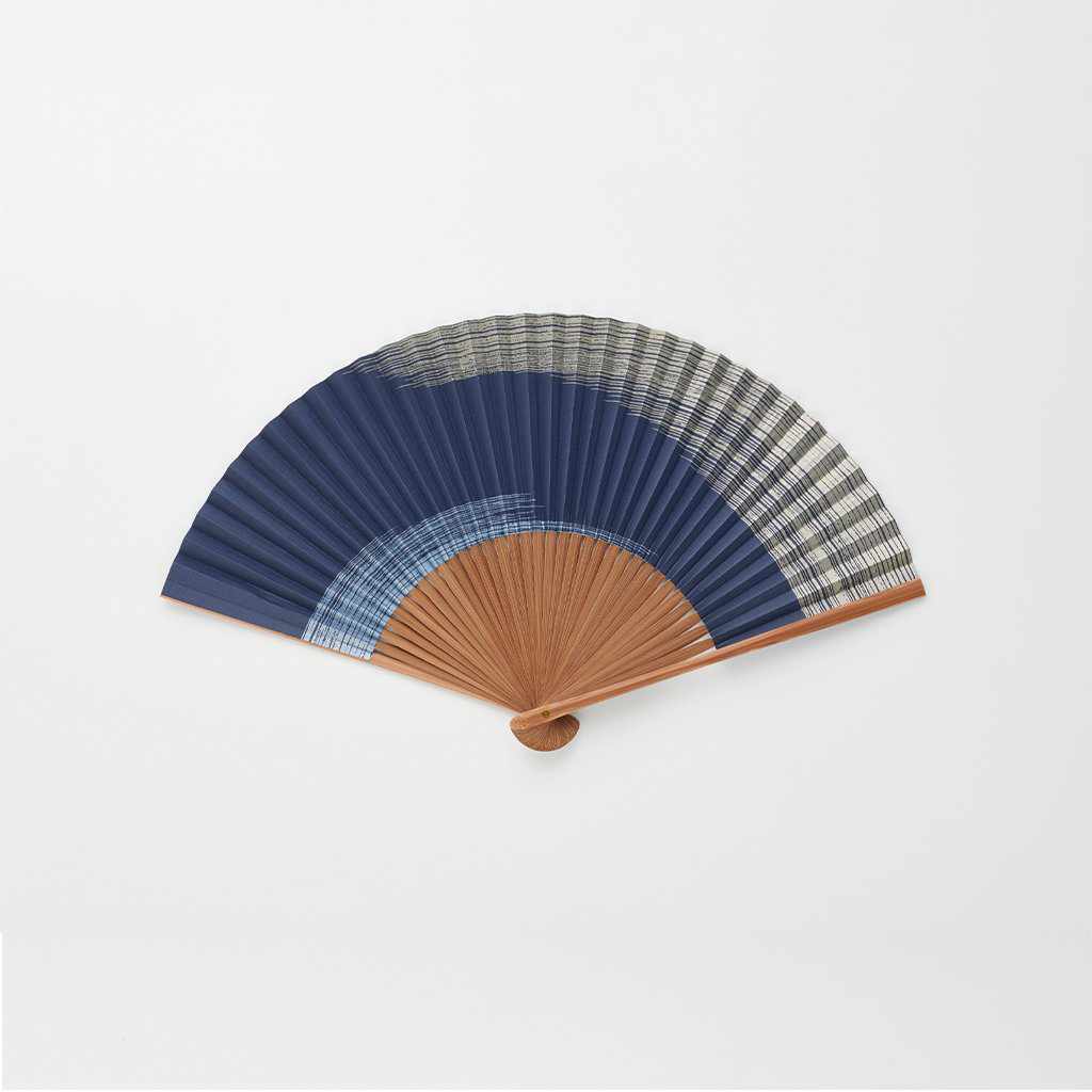 MEN'S PAPER FAN KASUMI NAVY BLUE [HAND FAN] ｜ARTISAN