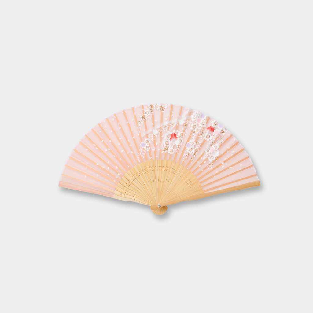WOMEN'S SILK FAN SAKURA FUBUKI PINK [HAND FAN] ｜ARTISAN