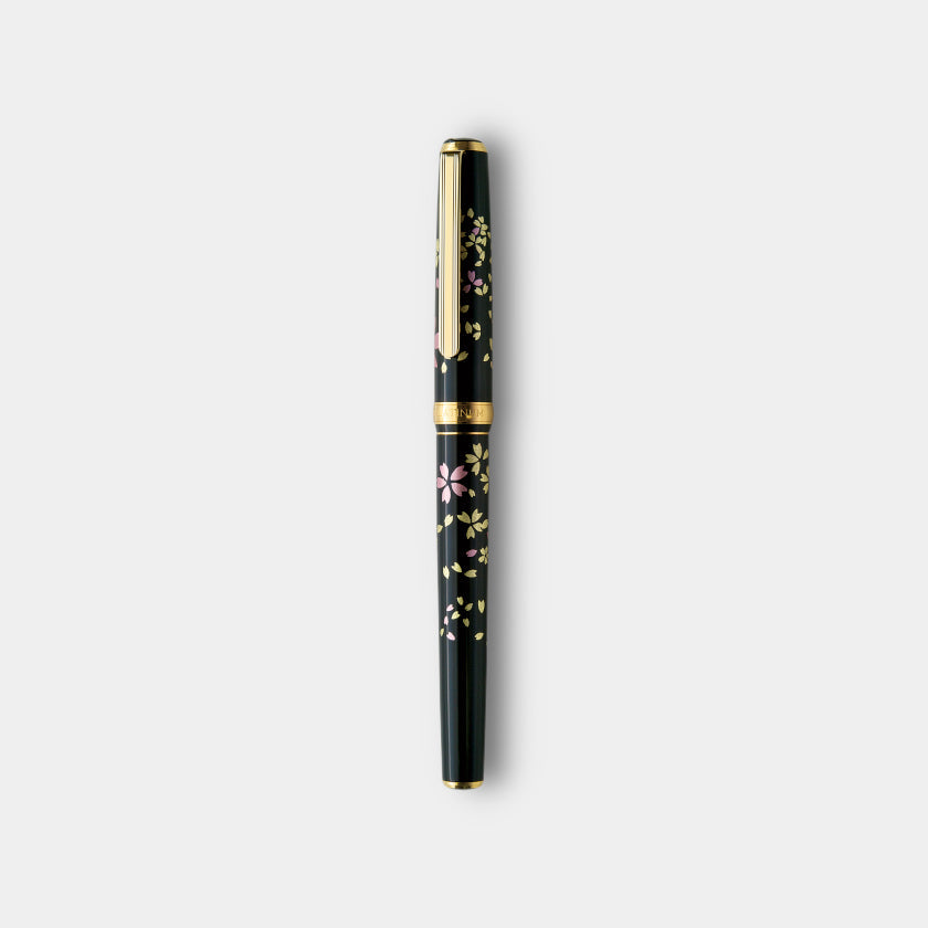 MAKIE FOUNTAIN PEN CHERRY BLOSSOM (Nib 18kt Gold M), Kanazawa Gold Lea ...
