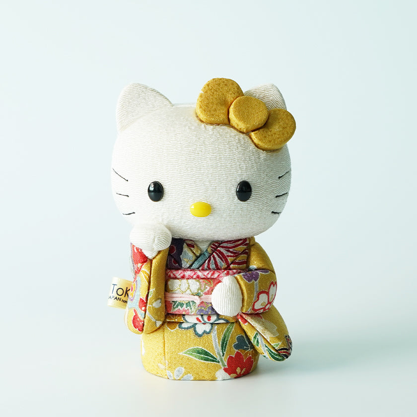 HELLO KITTY (YELLOW), Beckoning Lucky Cat, Edo Art Dolls ｜ARTISAN