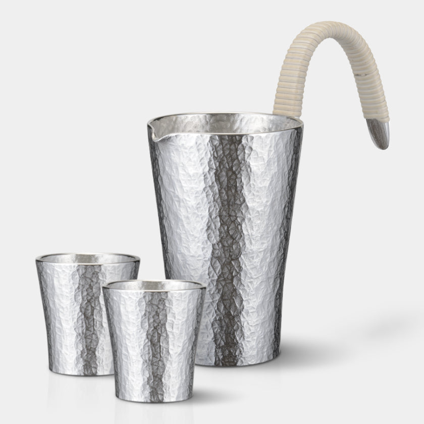 [SAKE SET] SAKE Bottle and Tumblers RIKKA | Osaka Naniwa Pewter Ware ...