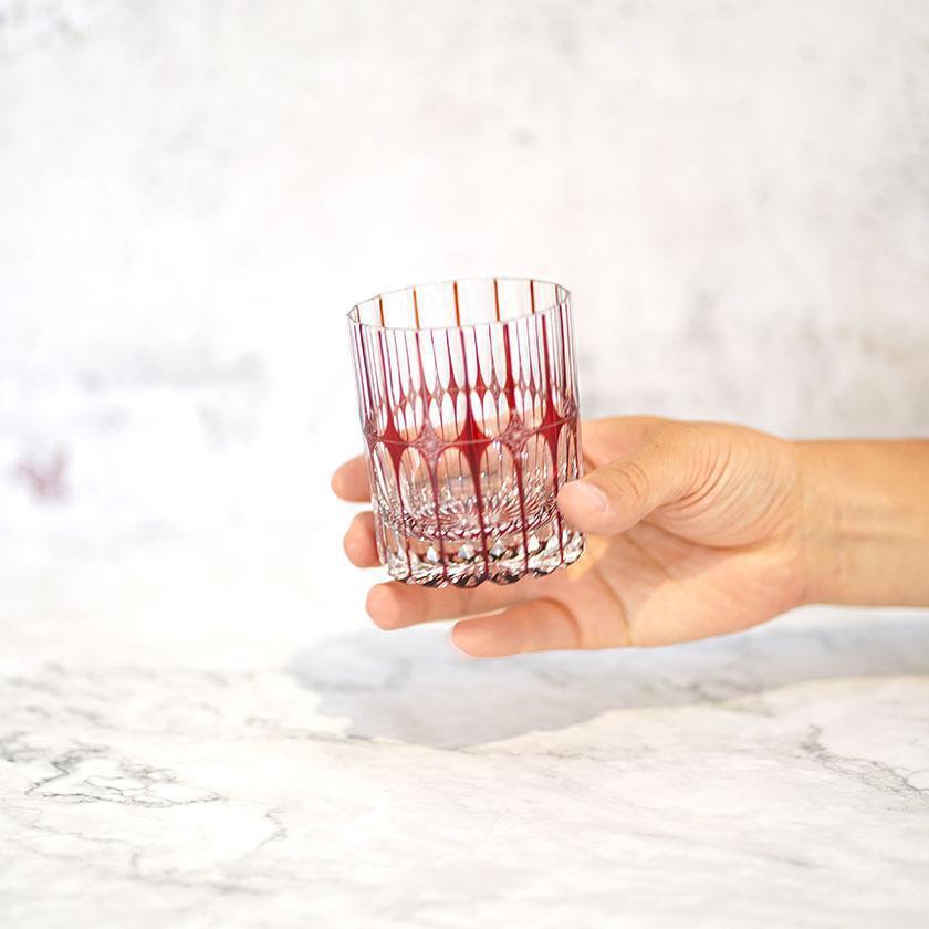 RINZEN RED, Rocks Glass, rinzen Kiriko ｜ARTISAN