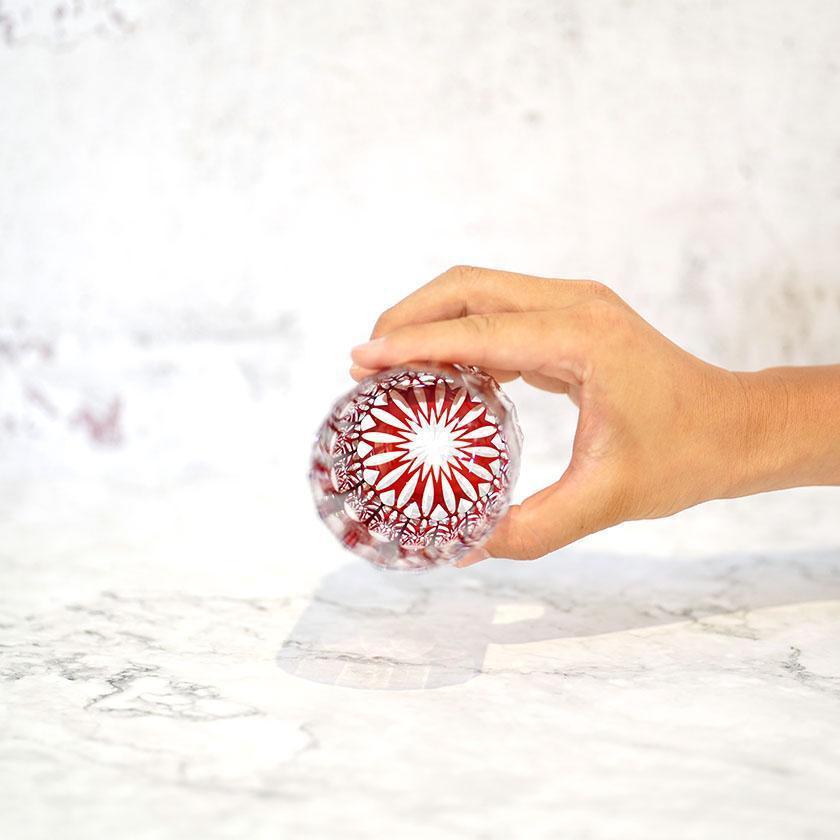 RINZEN RED, Rocks Glass, rinzen Kiriko ｜ARTISAN