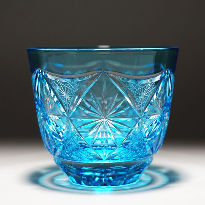 COLD SAKE GLASS GINWAN NO HANA (LIGHT BLUE), rinzen Kiriko ｜ARTISAN