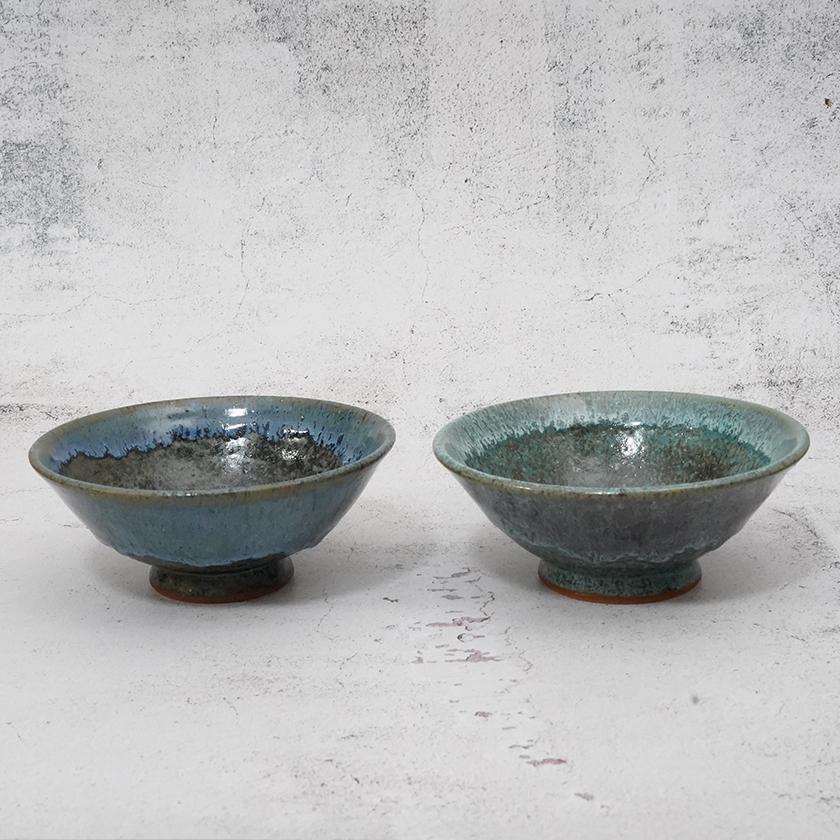 RURI KARATSU & HEKIRYOKU KARATSU [RICE BOWL 2 PIECES SET], Otani Ware ...